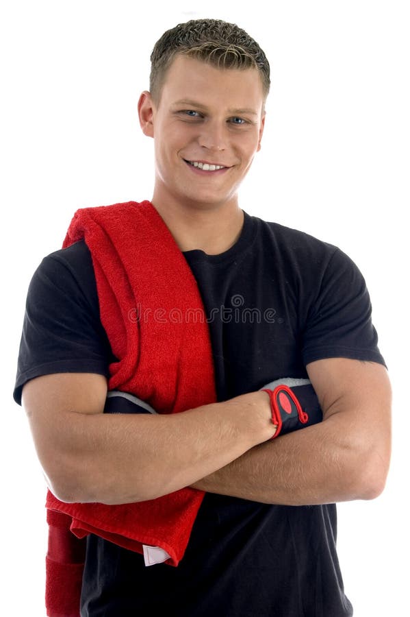 Muscular Man with Crossed Arms Stock Photo - Image of pattern, fitness ...