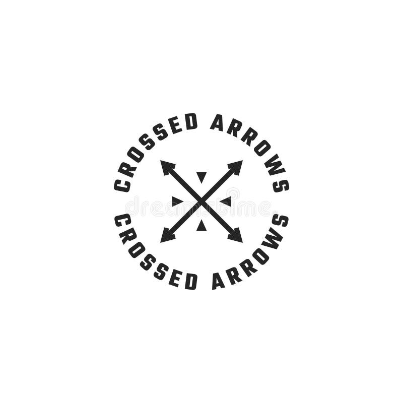 Crossed arrows badge logo stock vector. Illustration of sketch - 345024422