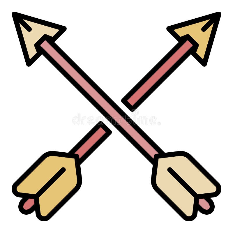 Crossed Arrows Icon Color Outline Vector Stock Vector - Illustration of ...