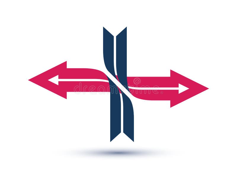 Crossed Arrows Vector Logo, Opposite Reverse Movement Concept ...