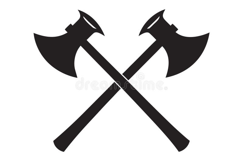 Crossed Axes: Black and White Icon Vector Graphic Stock Vector ...