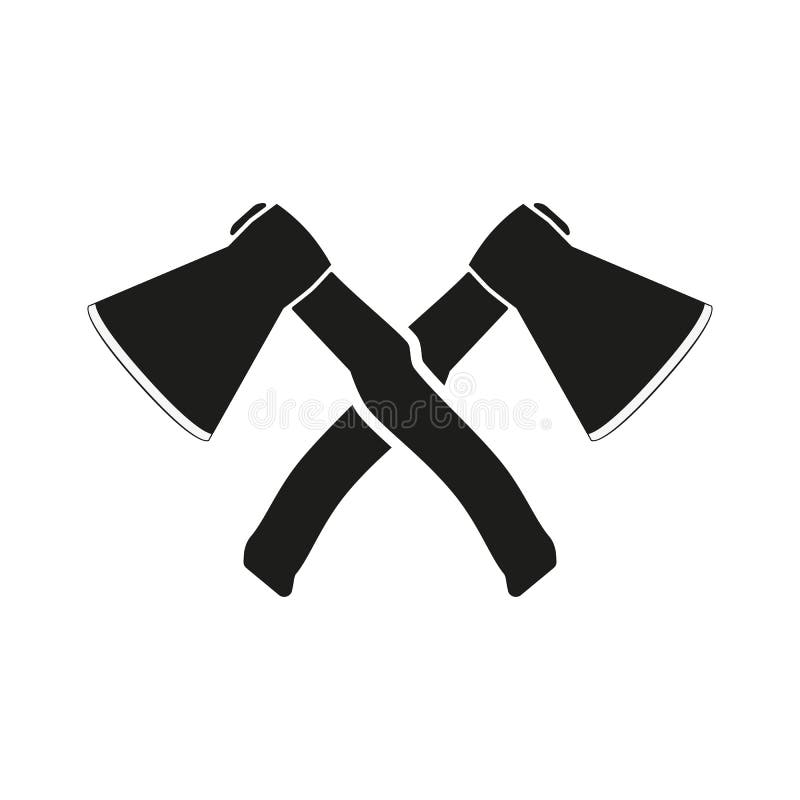 The Crossed Axes Icon. Axe and Hack Symbol Stock Vector - Illustration ...