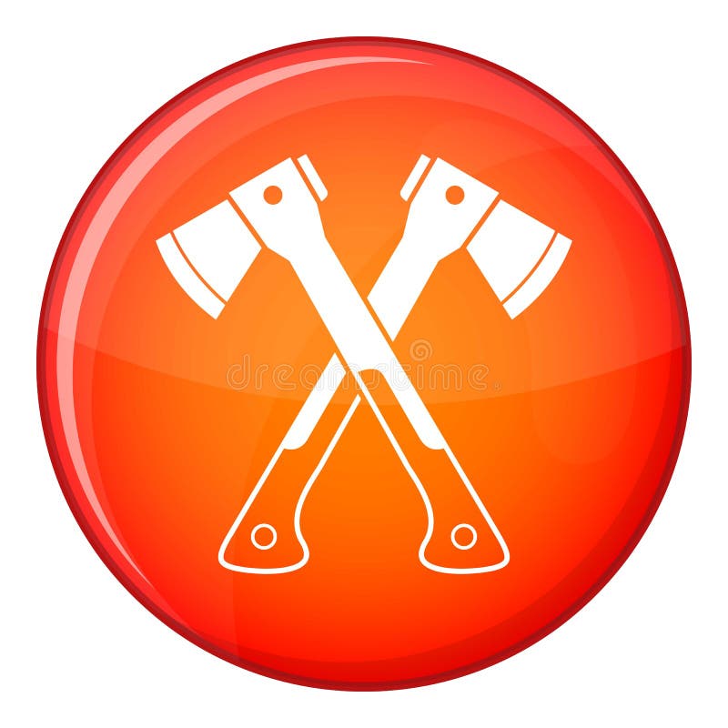 Crossed Axes Icon, Flat Style Stock Vector - Illustration of danger ...