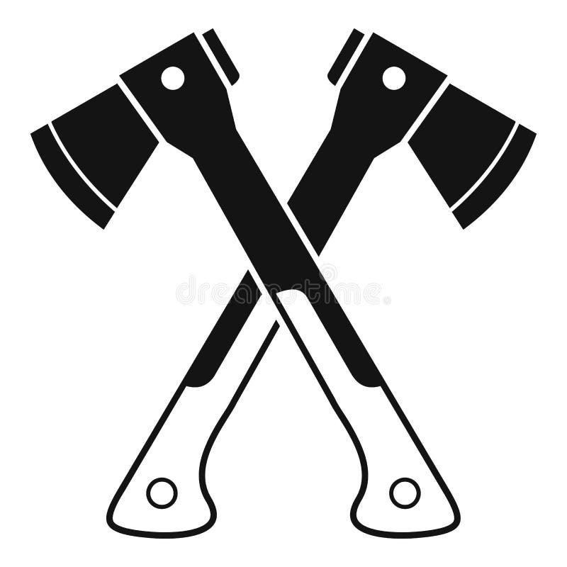 Crossed Axes Icon, Simple Style Stock Vector - Illustration of ...