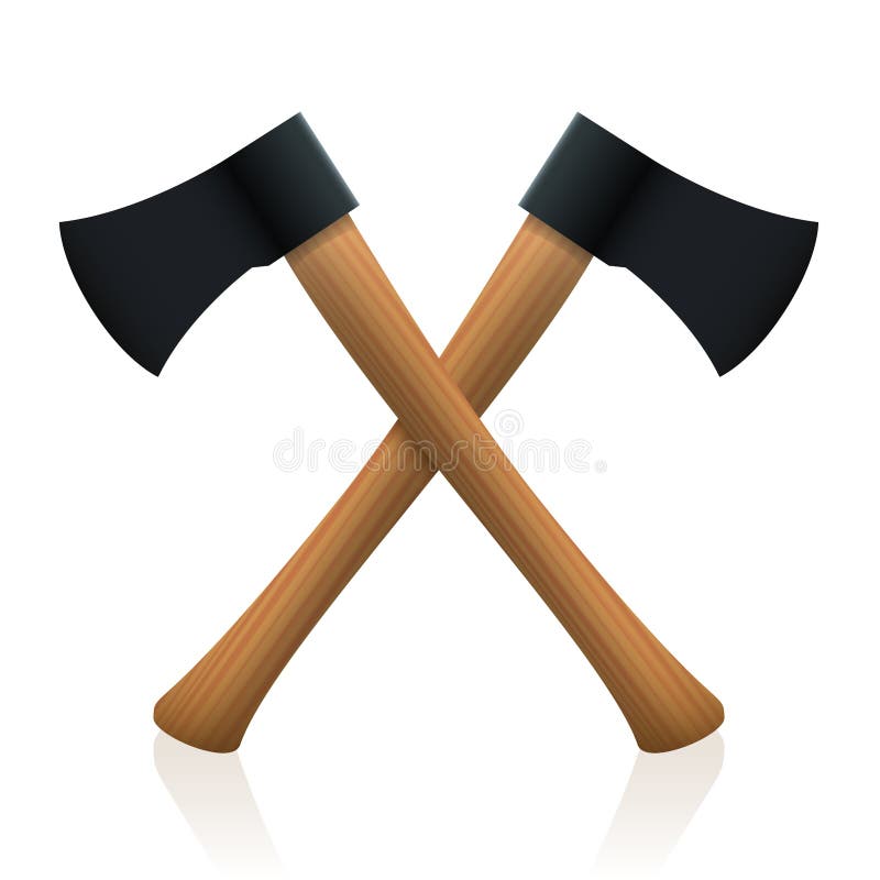 Crossed Firefighter Axes Behind Firefighting Symbol Stock Illustration ...