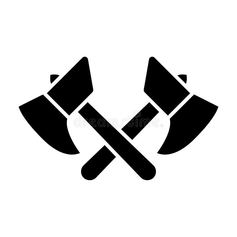 Crossed Axes Solid Icon. Ax Vector Illustration Isolated on White Stock ...