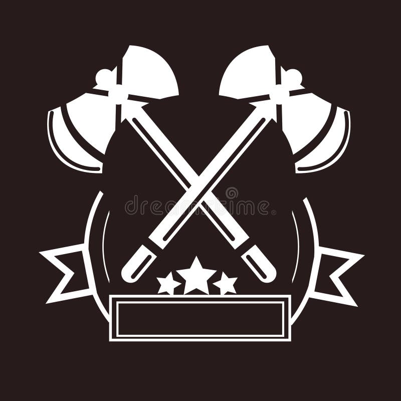 Crossed Axes. Vector Illustration Decorative Design Stock Vector ...