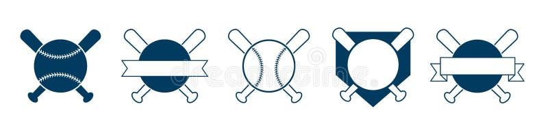 Crossed Baseball Bats and Ball. Baseball Logo Template. Split, Circle ...