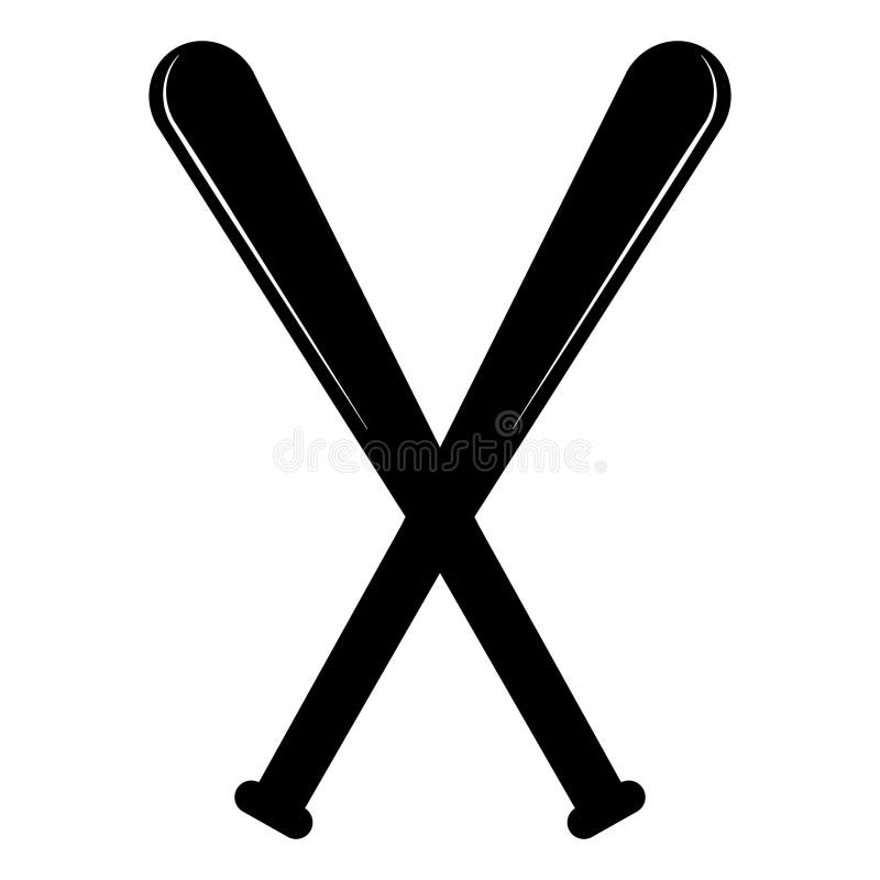 Crossed Baseball Bats Silhouette Against White Background Glory Stock ...