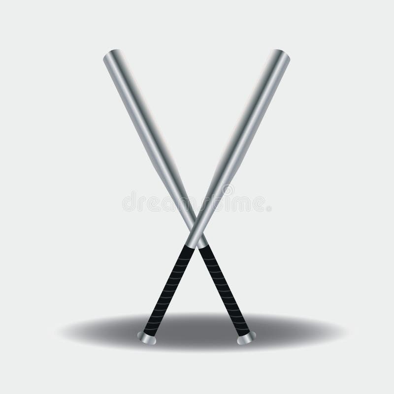 Crossed Baseball Bats. Vector Illustration Decorative Design Stock ...