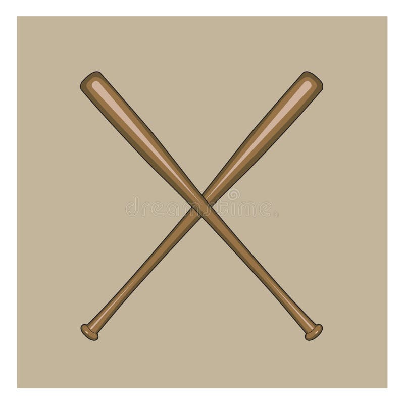 Two Crossed Baseball Bats. Vector Illustration Decorative Design Stock ...