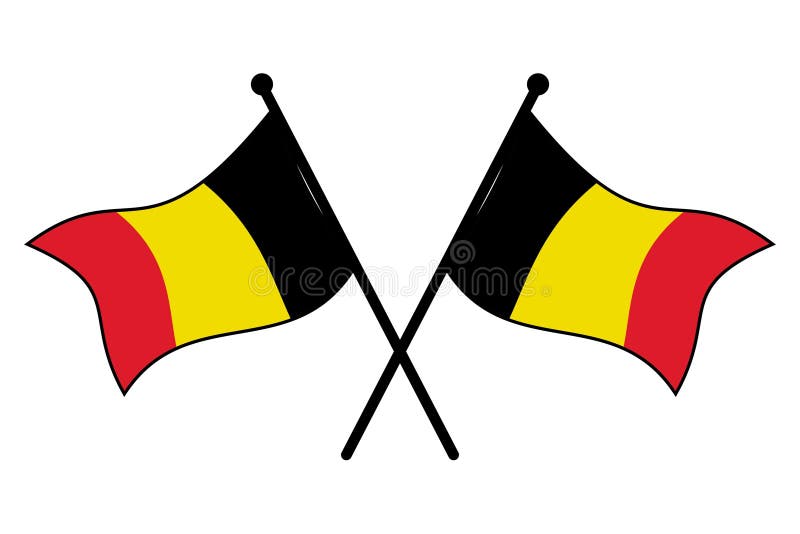 Crossed Belgian Flags on Black Poles – Versatile Icon for Event, Logo ...