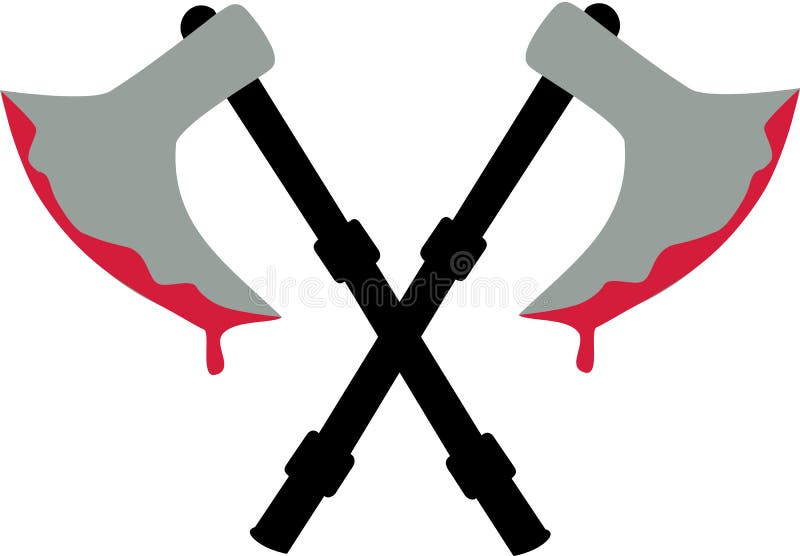 Crossed Bloody Medieval Axe Stock Vector - Illustration of work, blade ...