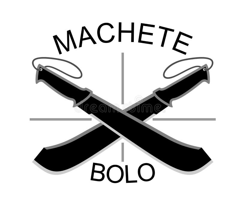 Crossed Bolo Machete Knife Silhouette, Vector Design Stock Vector ...