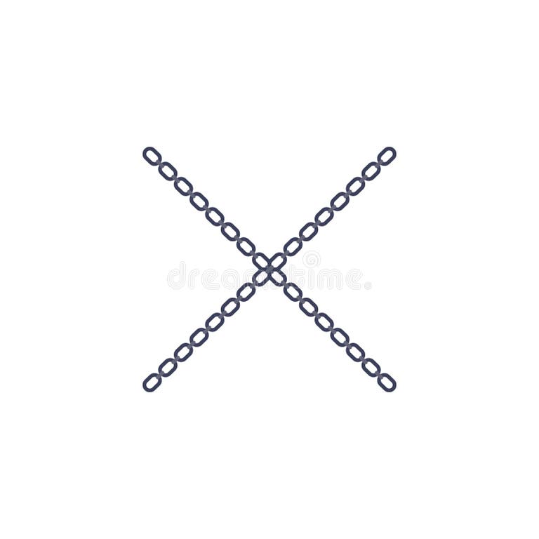 Crossed Chains. Chain of Round Links Stock Illustration - Illustration ...