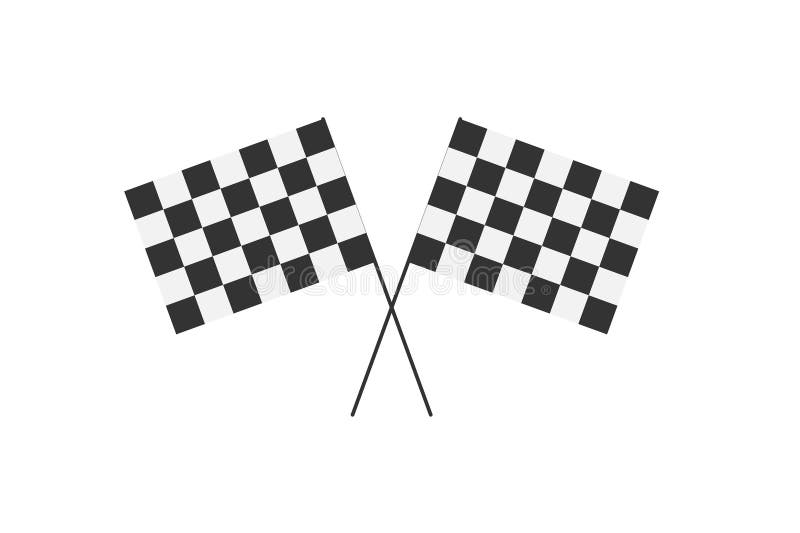 Crossed Checkered Racing Flags on Grey Background Stock Vector ...