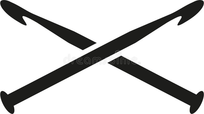 Crossed crochet needles stock vector. Illustration of crochet - 85849193