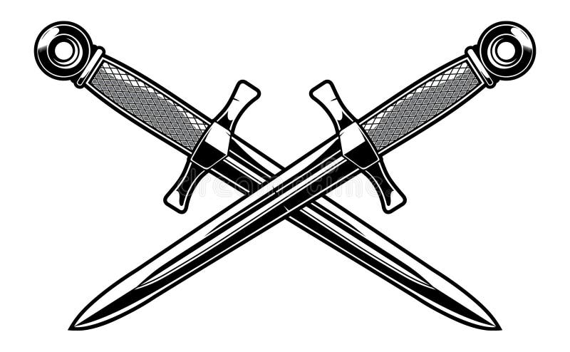 Crossed dagger stock vector. Illustration of steel, hunter - 35934305