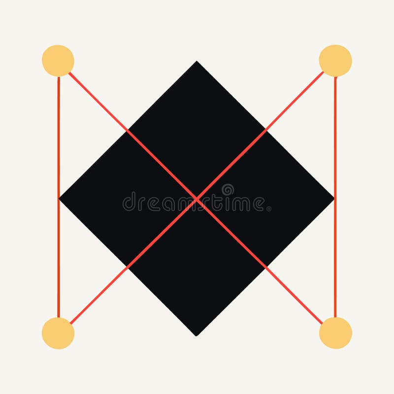 Crossed Diamond with Black Fill. Stock Illustration - Illustration of ...