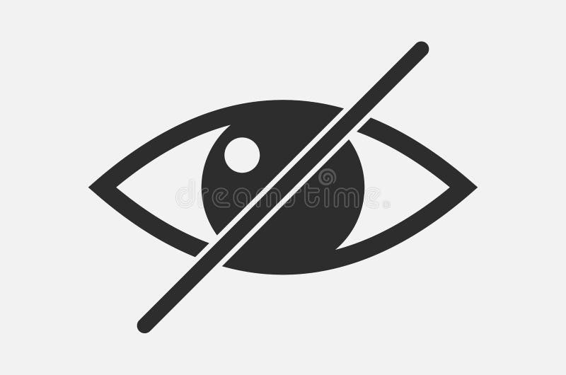 Crossed Eye Icon, Avoid Eye Contact Symbol Stock Vector - Illustration ...