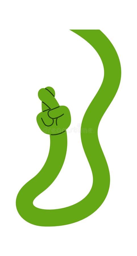 Crossed Fingers Funky Hand Gesture Stock Vector - Illustration of curvy ...
