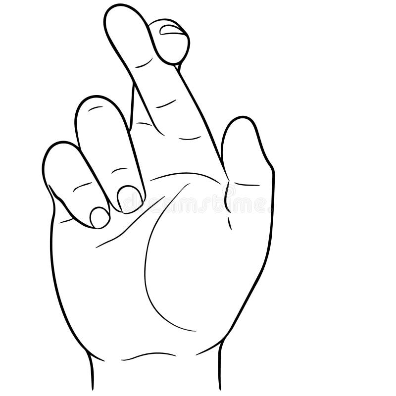Crossed Fingers Vector Illustration by Crafteroks Stock Vector ...