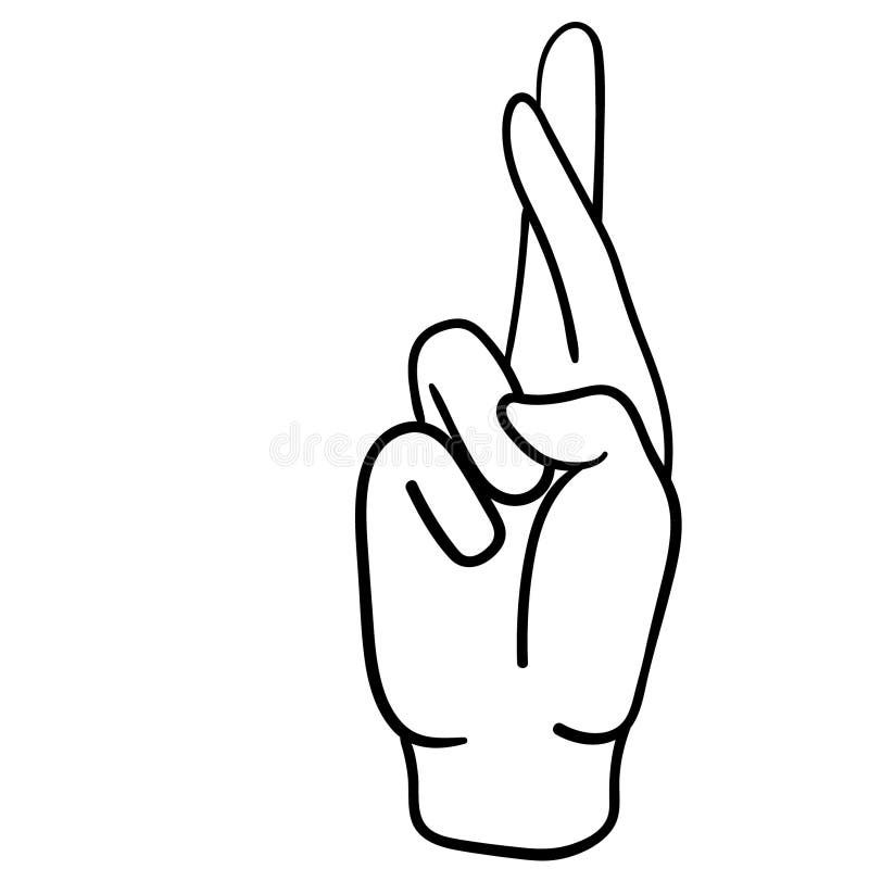Crossed Fingers Vector Illustration by Crafteroks Stock Vector ...