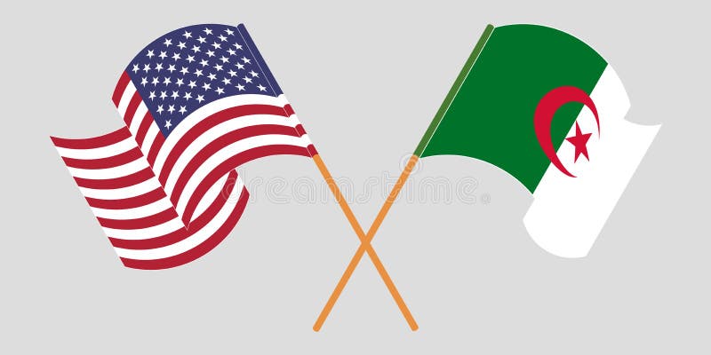 Crossed Flags of Algeria and the USA Stock Vector - Illustration of ...