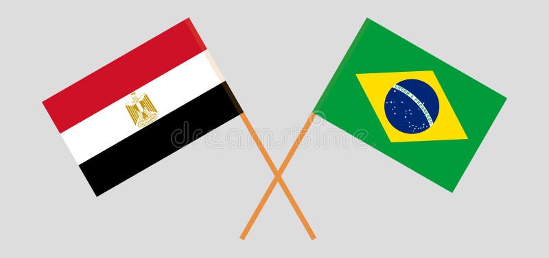 Crossed Flags of Egypt and Brazil Stock Vector - Illustration of ...