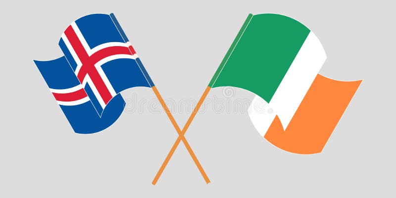 Iceland and Ireland. the Icelandic and Irish Flags. Official Colors ...