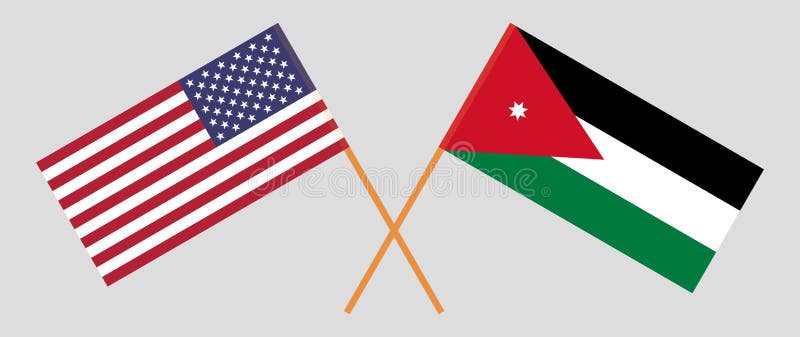 Crossed Flags of Jordan and the USA Stock Vector - Illustration of ...