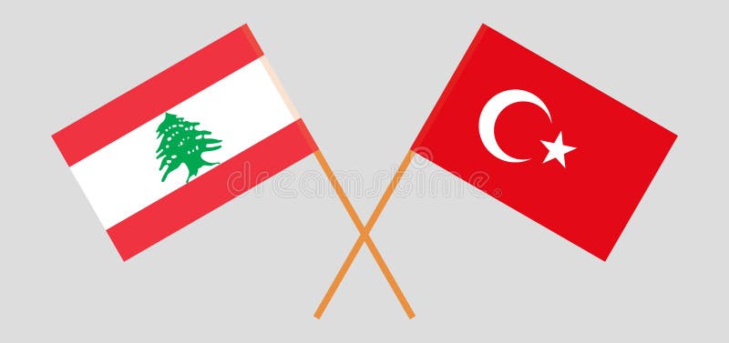 Lebanon and Turkey Turkish Flags, Obsolete Torn Weathered, Crisis ...