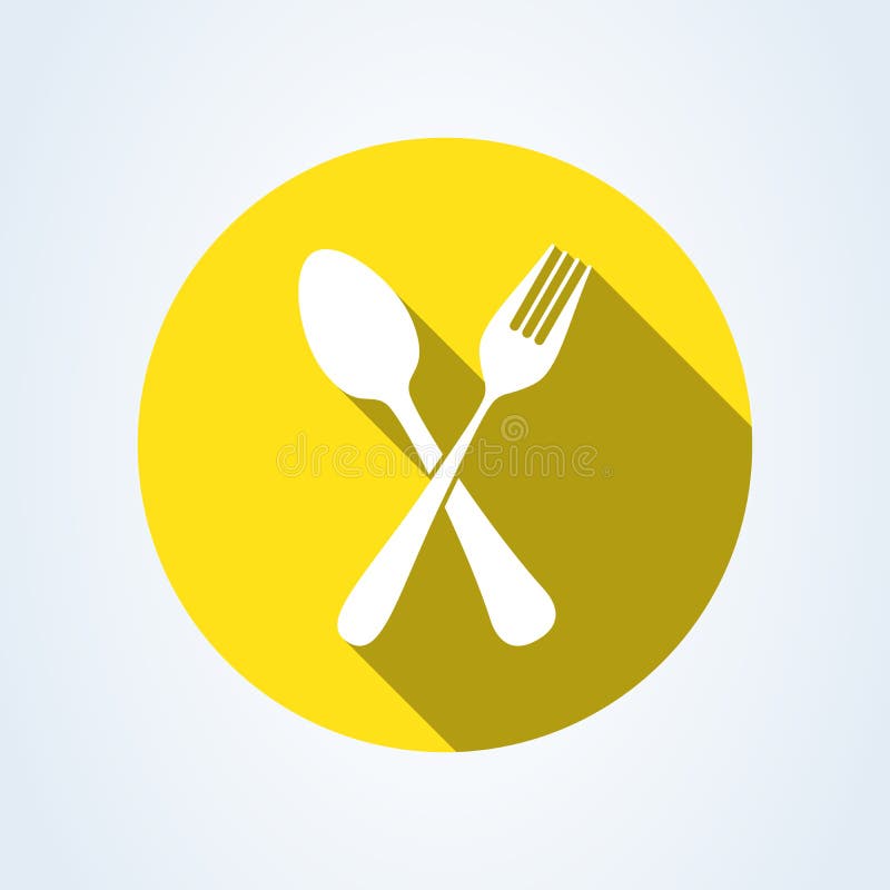 Crossed Fork and Spoon. Icon Isolated on White Background Stock Vector ... Crossed Fork and Spoon. Icon Isolated on White Background Stock Vector ...