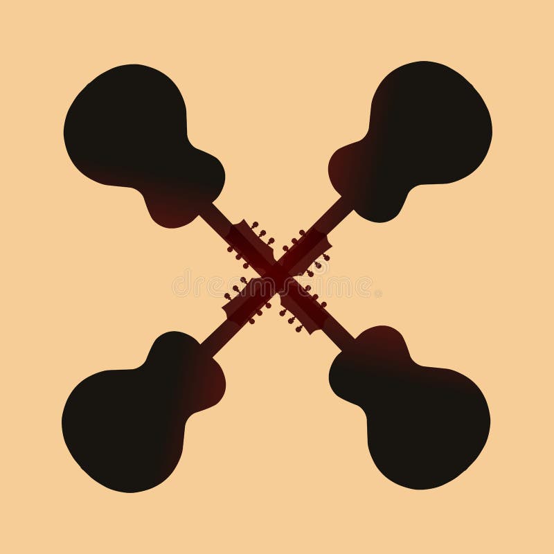 Crossed Guitars Background stock vector. Illustration of vector - 235788898