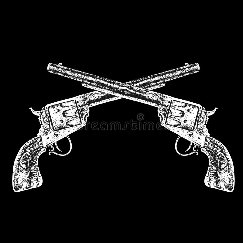 Crossed guns stock illustration. Illustration of black - 52971674