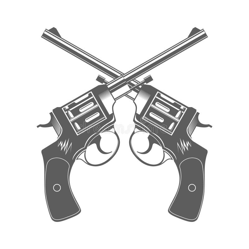 Crossed Guns Isolated Design Elements Vector Illustration Stock Vector ...
