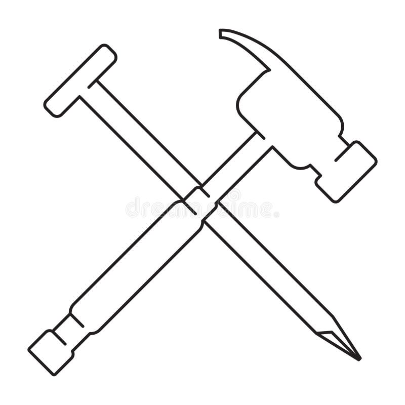 Crossed Hammers. Vector Illustration Decorative Design Stock Vector ...