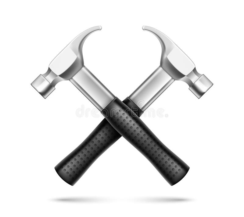 Crossed hammers stock illustration. Illustration of improvement - 32214223