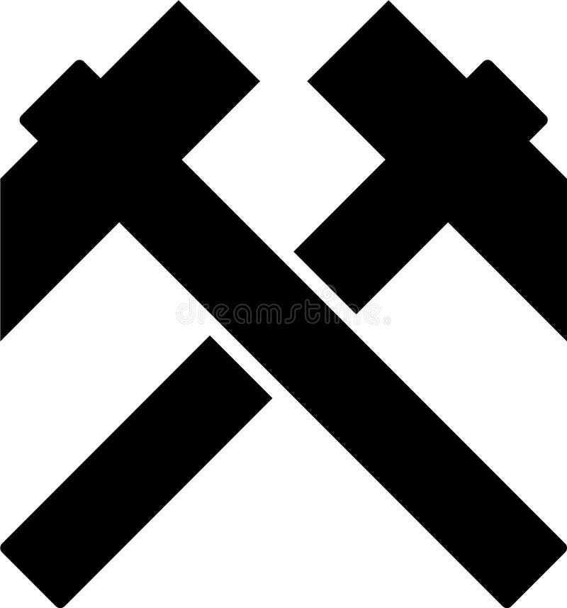 Crossed Hammers Icon in Flat Style. Vector Illustration. Stock Vector ...