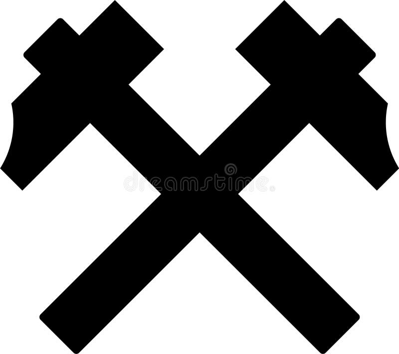 Crossed Hammers Icon in Flat Style. Vector Illustration. Stock Vector ...