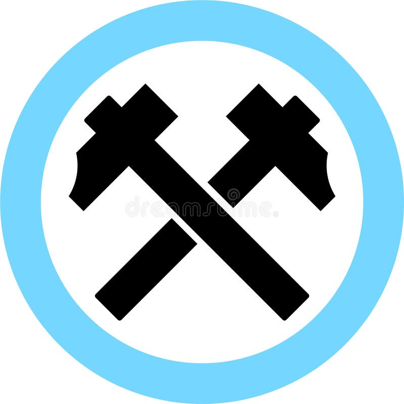 Crossed Hammers Icon in Flat Style. Vector Illustration. Stock Vector ...