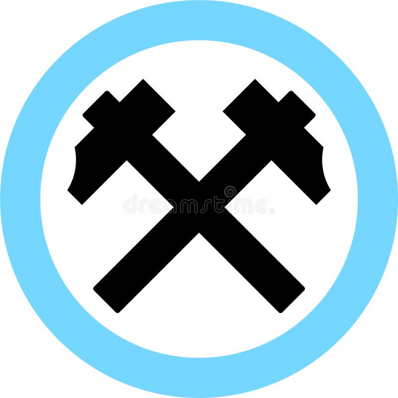 Crossed Hammers Icon in Flat Style. Vector Illustration. Stock Vector ...