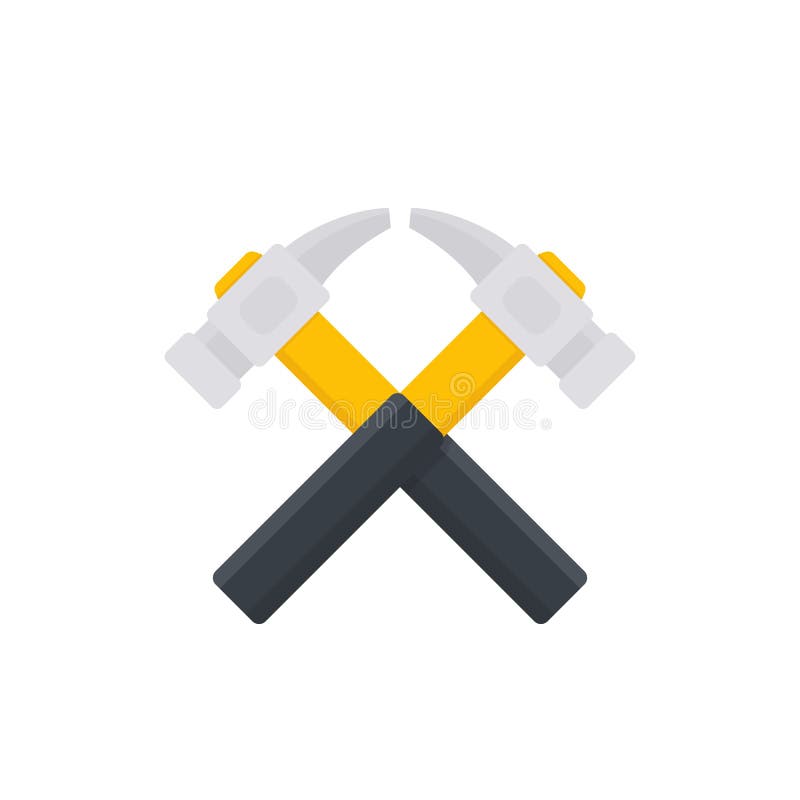 Crossed Hammers Vector Logo Stock Vector - Illustration of steel, tool ...
