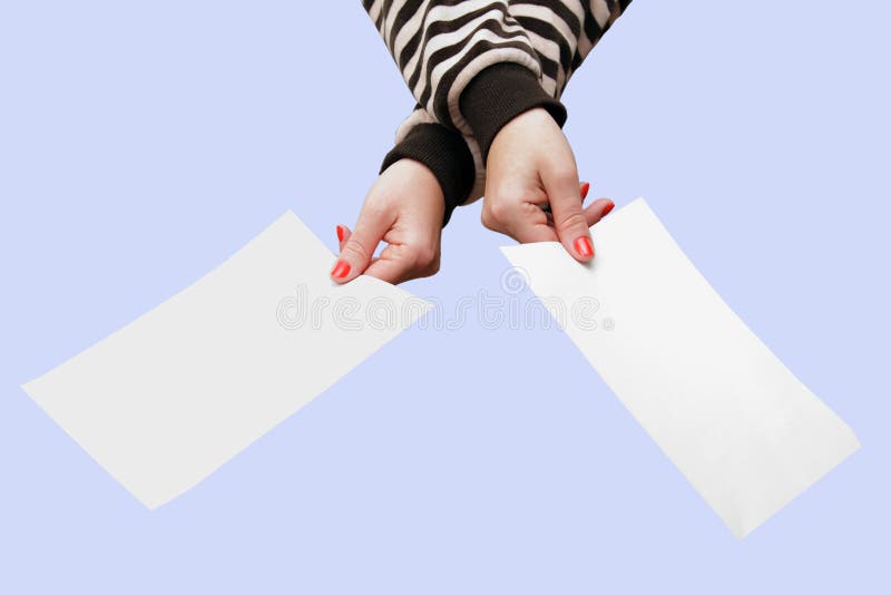 Crossed hands with paper stock photo. Image of female - 12935958