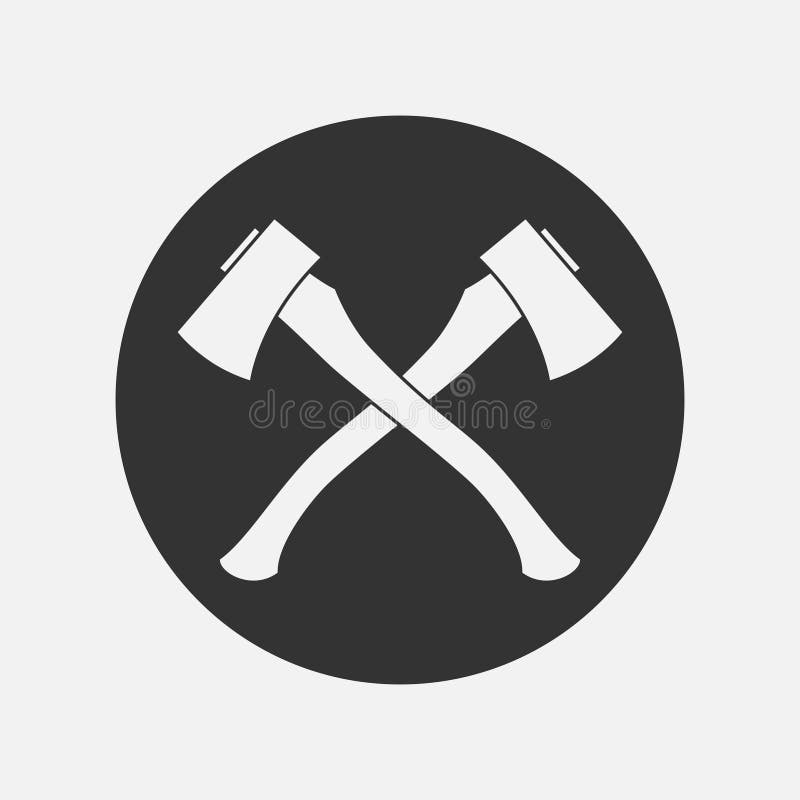 Two Crossed Hatchets with Ribbon. Design Element for Logo, Label, Sign ...