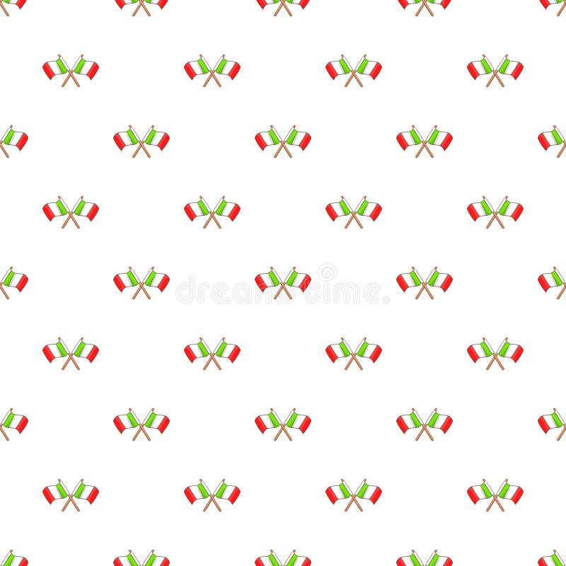 Crossed Italy Flags Pattern, Cartoon Style Stock Vector - Illustration ...
