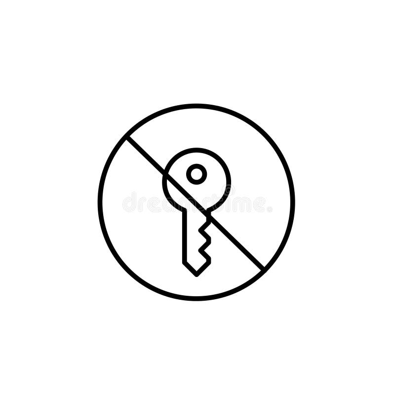 Crossed Key in a Circle. High-level Security, Restricted Access To ...