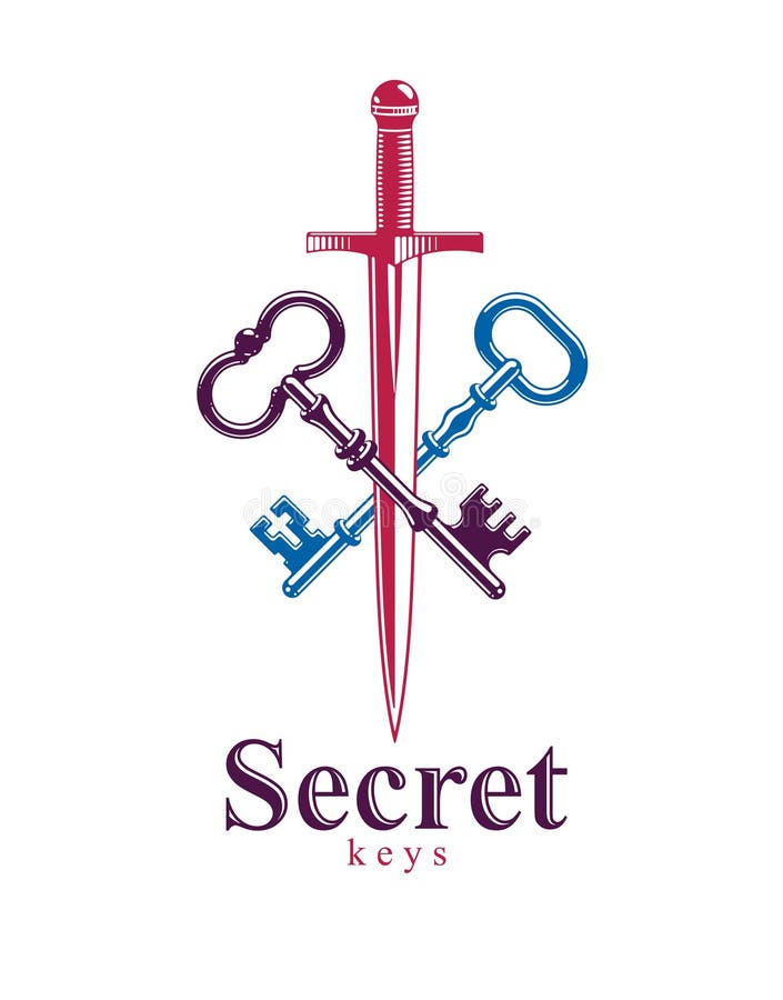 Crossed Keys and Dagger Vector Symbol Emblem, Turnkeys and Sword ...
