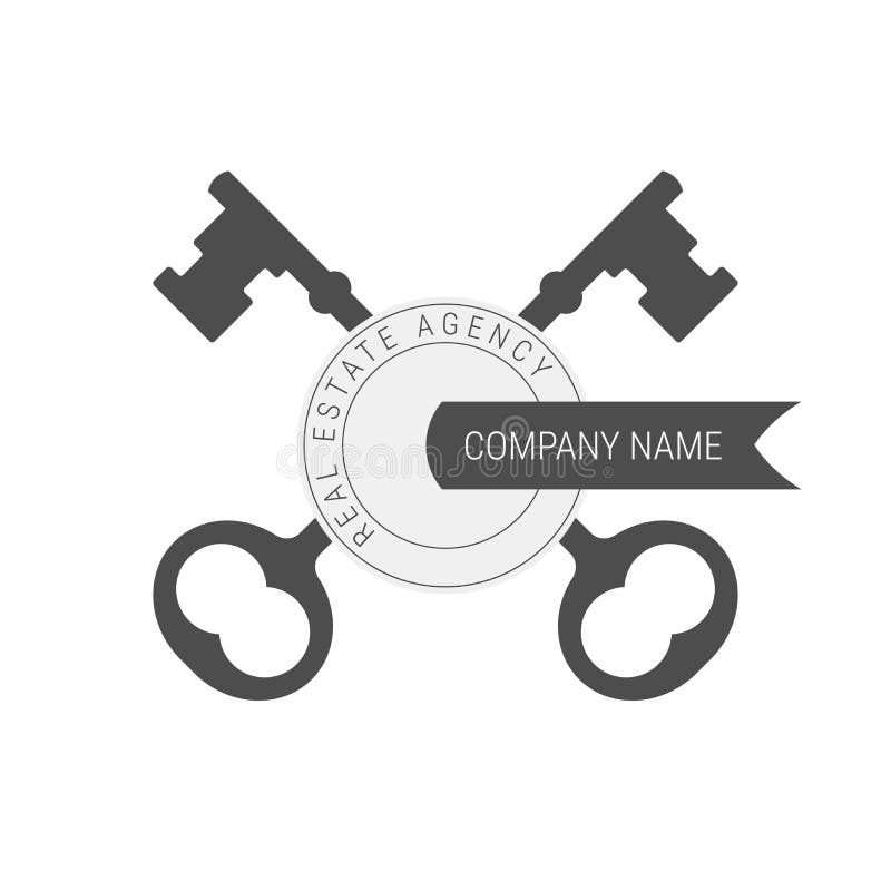 Crossed Keys Emblem Template. Flat Vector Illustration Stock Vector ...