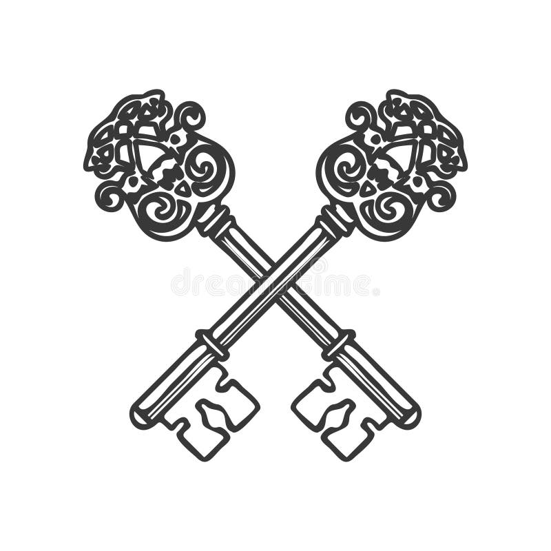 Crossed Keys and Dagger Vector Symbol Emblem, Turnkeys and Sword ...